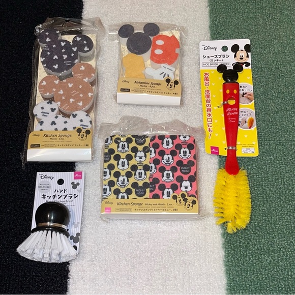 Disney | Kitchen | Disney Daiso Mickey Sponges And Brushes Bundle ...